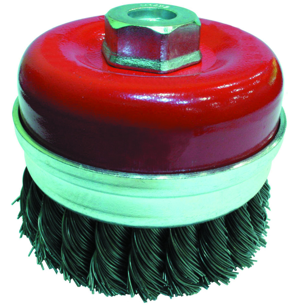 Partner PT02038 GRİ BURMA TELLİ M14 VİDALI ÇANAK FIRÇA 80 mm